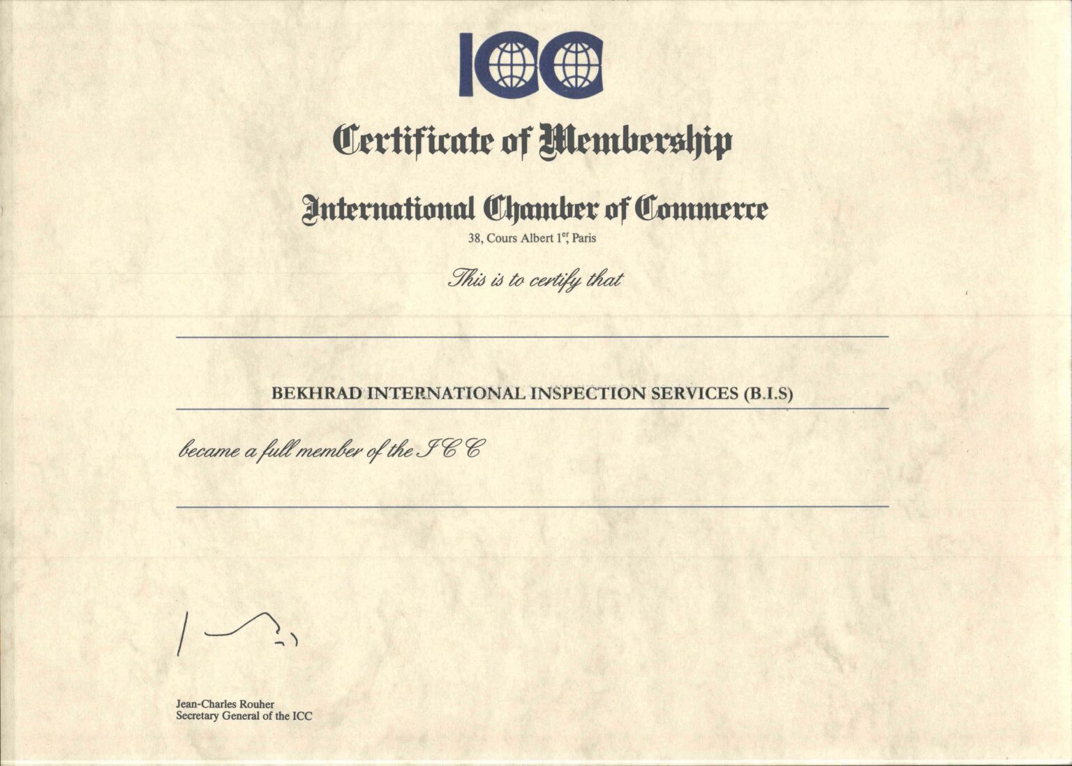 ICC International Membership